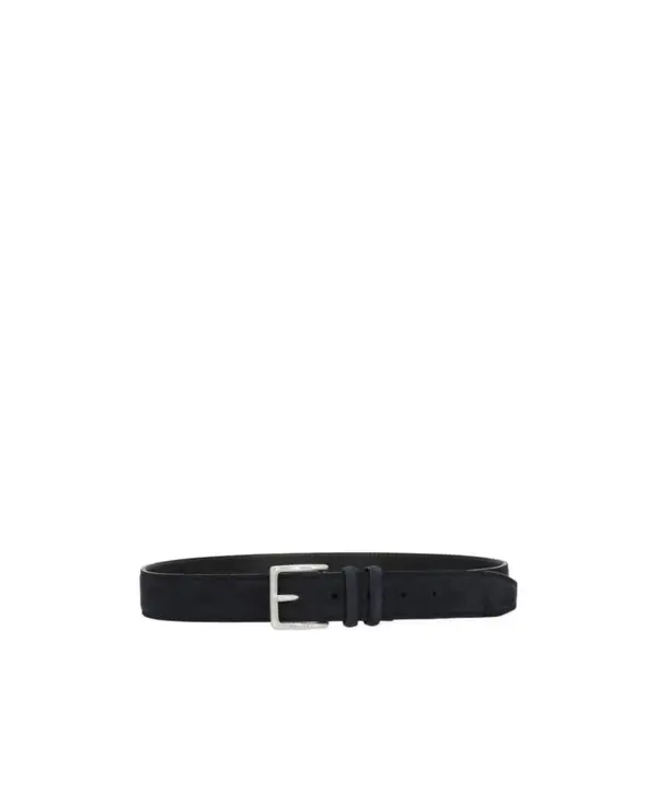 ORTIGNI Pebbled Logo-buckle Belt