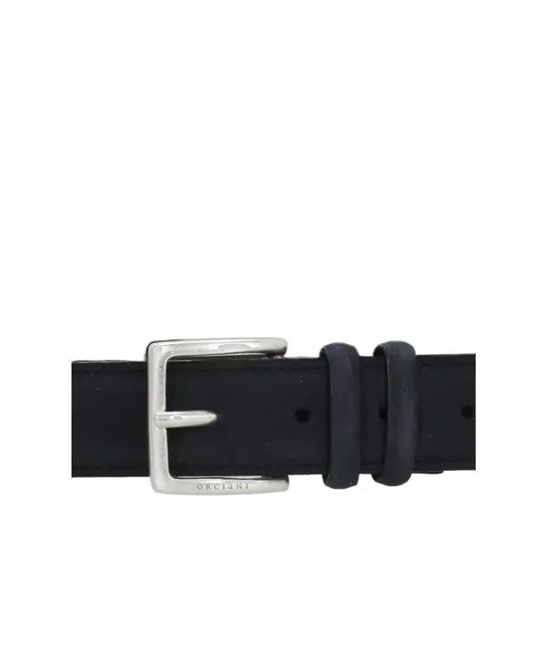 ORTIGNI Pebbled Logo-buckle Belt