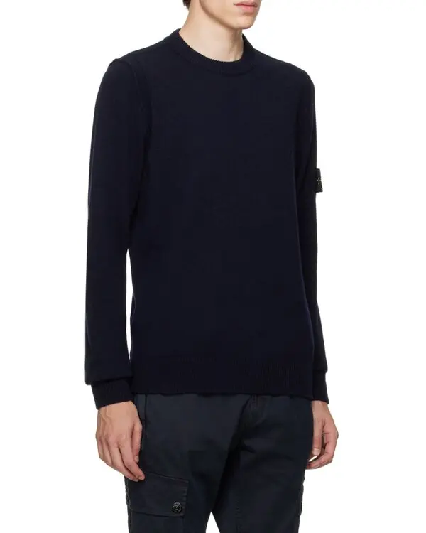 Stone Island Logo Patch Crewneck Knitted Jumper