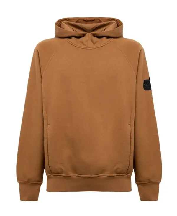 Stone Island Plain Logo-patch Cotton Hoodie