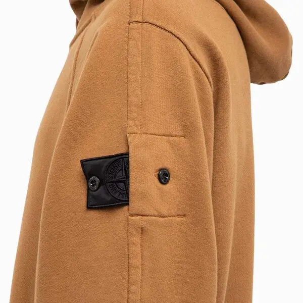 Stone Island Plain Logo-patch Cotton Hoodie