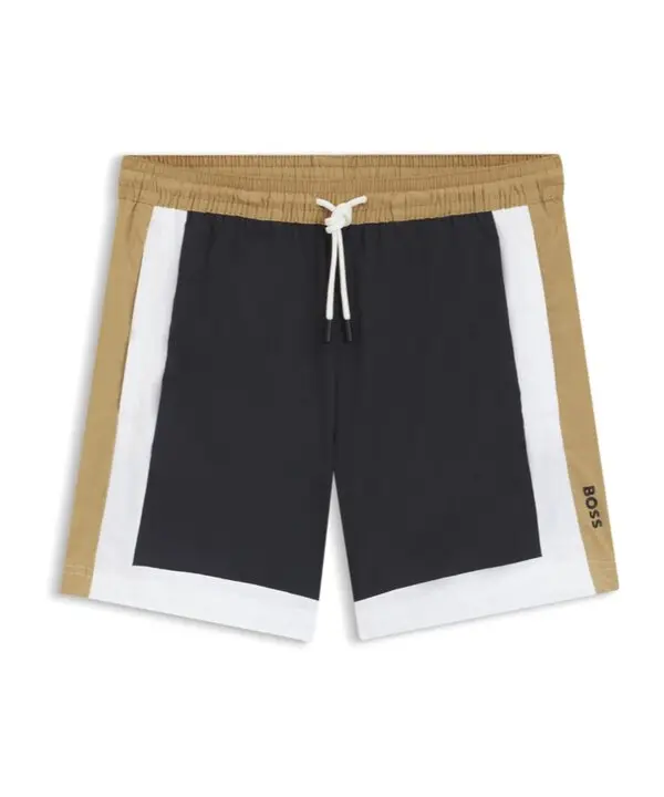Hugo Boss Logo-printed Swim Shorts - Black
