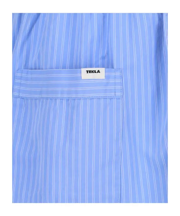 TEKLA Pinstriped Drawstring Shorts