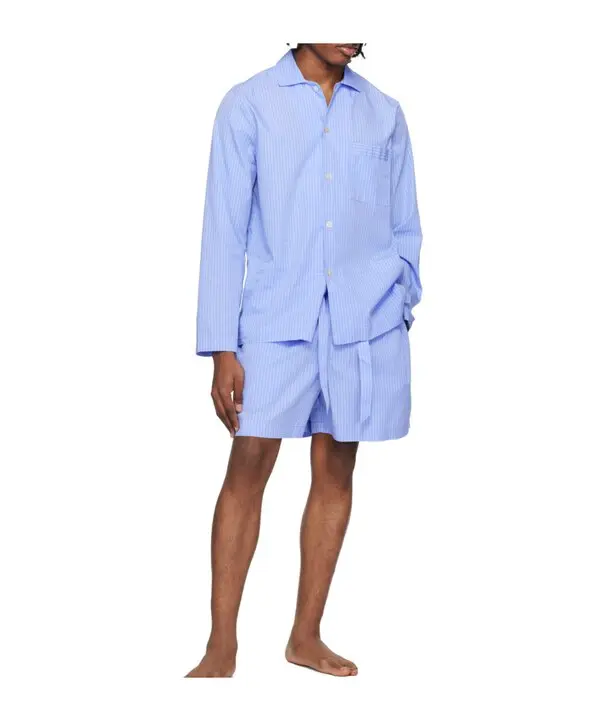 TEKLA Pinstriped Drawstring Shorts