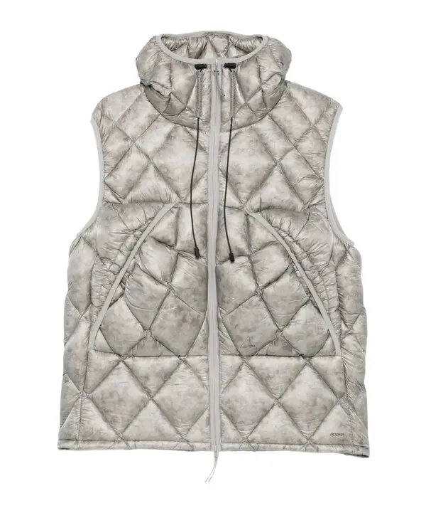ROA Quilted Hooded Vest - Light Gray