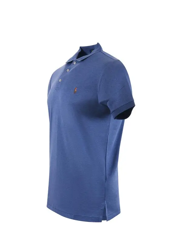 Polo Ralph Lauren Logo Embroidered Short-sleeved Polo Shirt - Blue