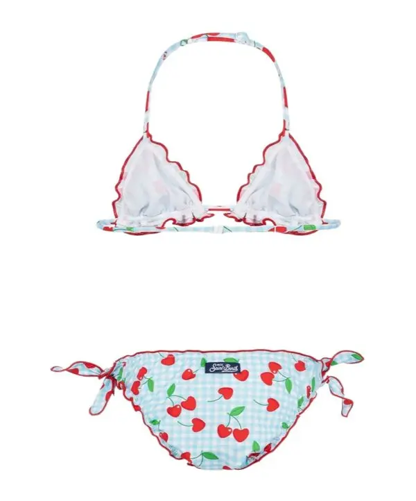 MC2 SAINT BARTH Cris Bikini With Vichy And Cherries Pattern