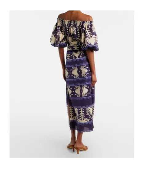 Johanna Ortiz Printed Poplin Midi Dress