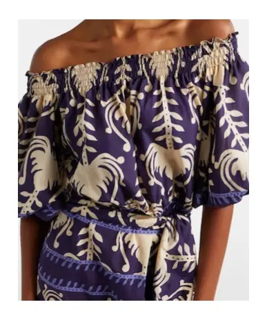 Johanna Ortiz Printed Poplin Midi Dress