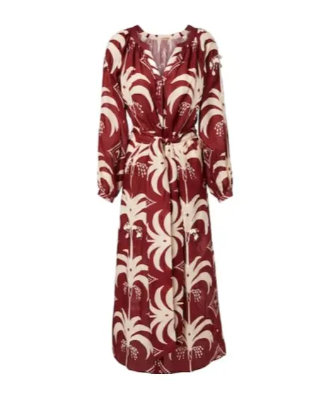 Johanna Ortiz Printed Linen Maxi Dress