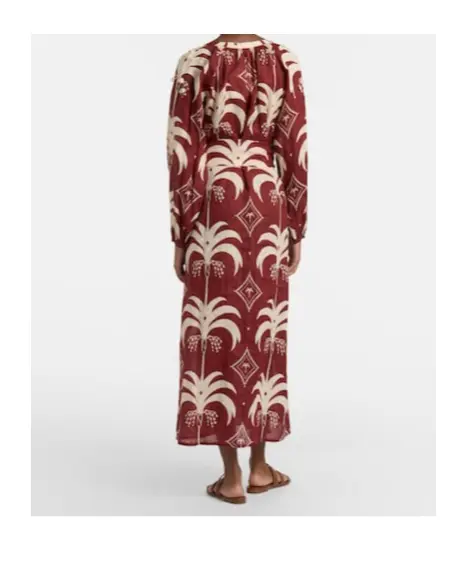 Johanna Ortiz Printed Linen Maxi Dress