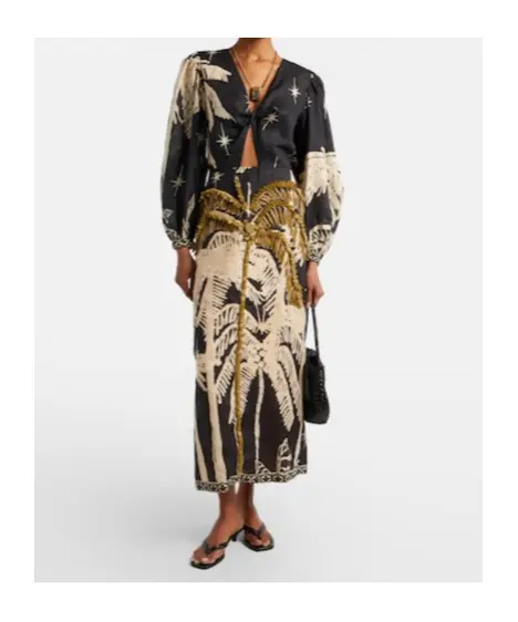 Johanna Ortiz Linen Maxi Dress