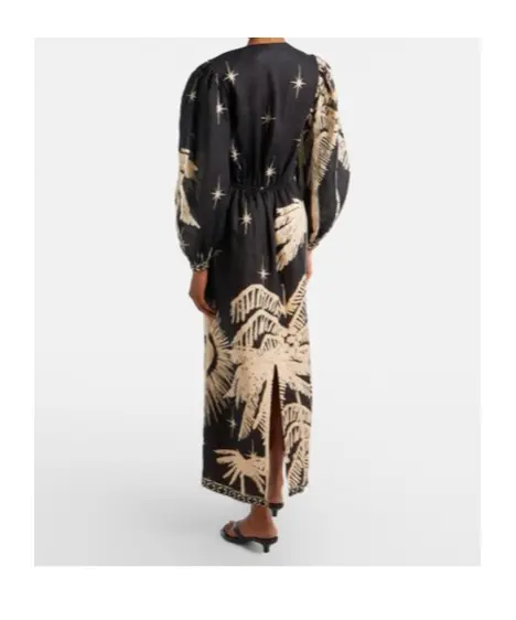 Johanna Ortiz Linen Maxi Dress