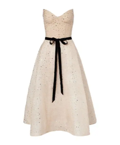 Monique Lhuillier Embellished Cocktail Dress - Nude