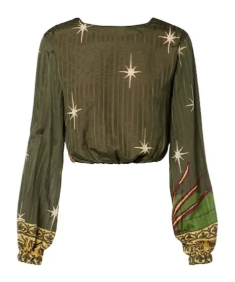Johanna Ortiz Printed Silk And Cotton Jacquard Blouse