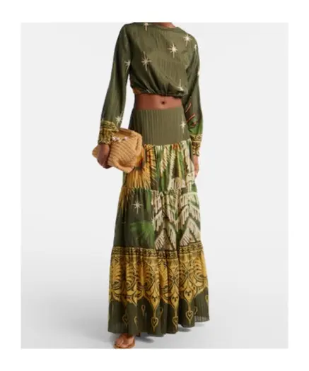 Johanna Ortiz Printed Silk And Cotton Jacquard Blouse