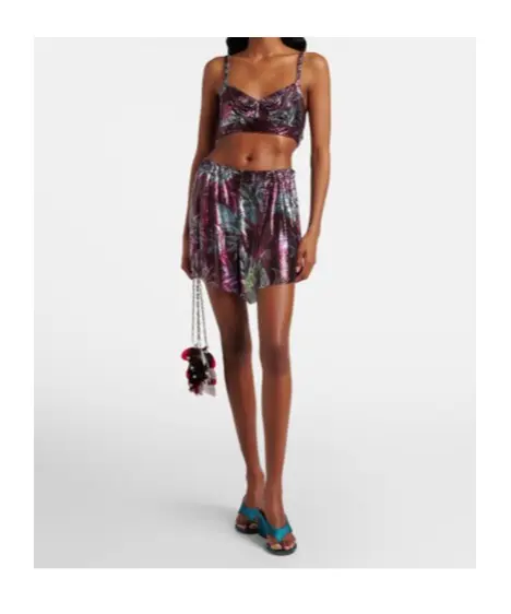 Rabanne Printed Metal Mesh Shorts