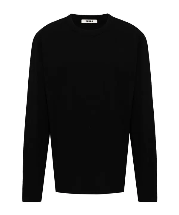 TEKLA Long-sleeve Organic-cotton T-shirt - Black