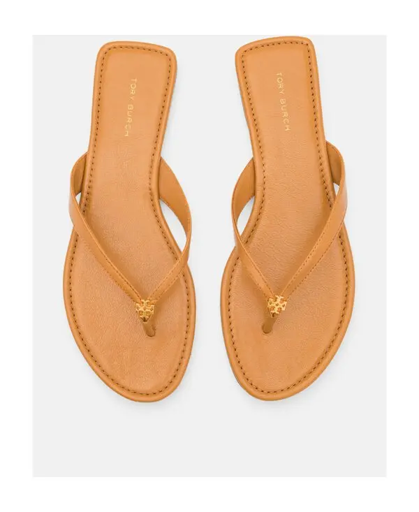 Tory Burch Logo Plaque Thong Sandals