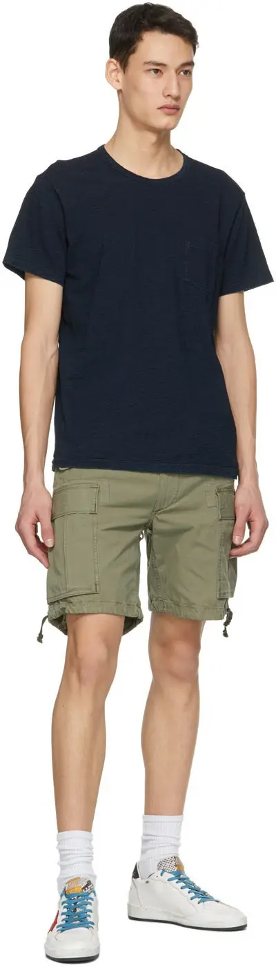 Ralph Lauren Navy Blue Logo Round-collar T-shirt