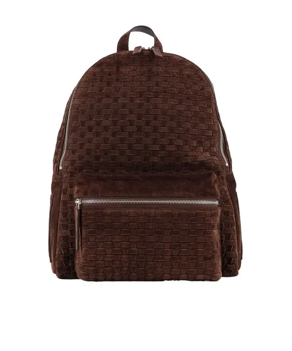 ORTIGNI Woven Suede Backpack