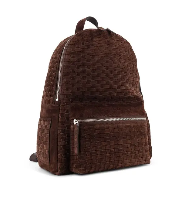 ORTIGNI Woven Suede Backpack