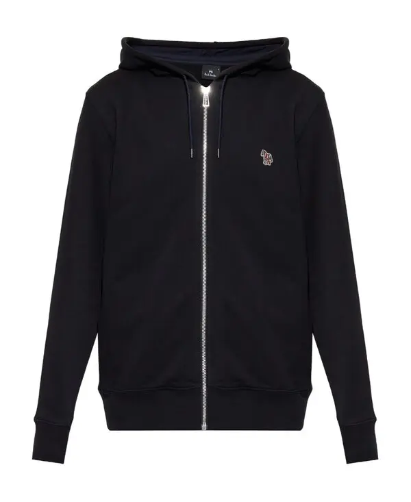 Paul Smith Zebra Patch Zipped Drawstring Hoodie