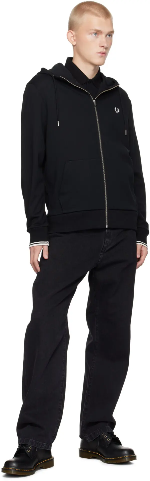 Fred Perry Hooded Zip Through Sweatshirt