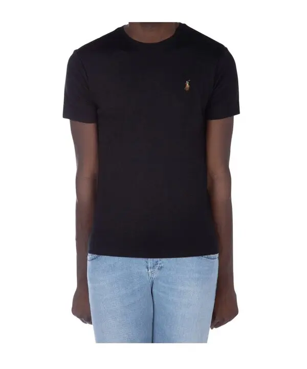 Polo Ralph Lauren Logo Embroidered Crewneck T-shirt - Black