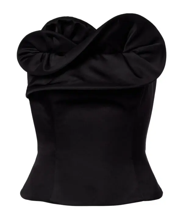 Magda Butrym Ruffled Wool And Silk Bustier Top