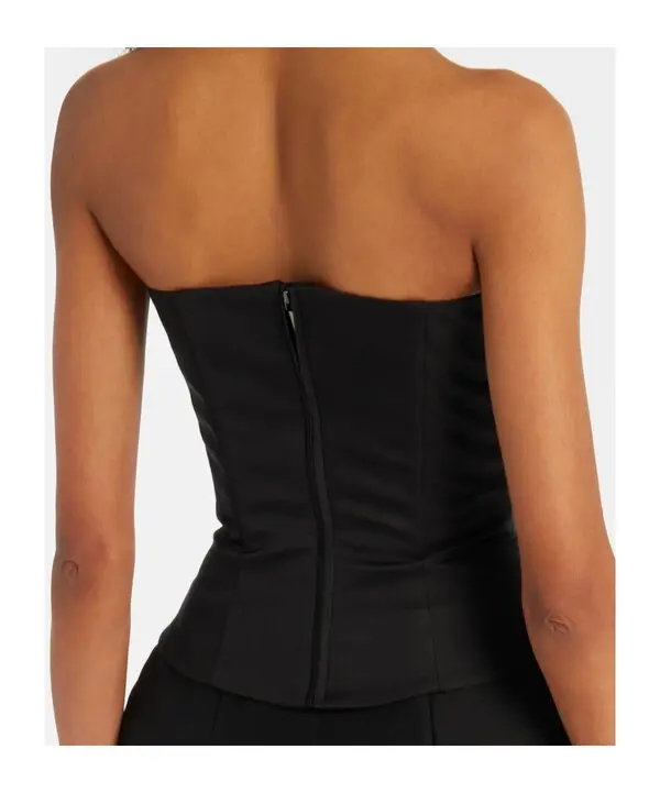 Magda Butrym Ruffled Wool And Silk Bustier Top