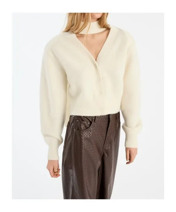 ROTATE BY BIRGER CHRISTENSEN Scarf-neck Buttoned Cardigan