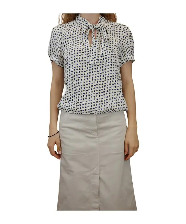 IBLUES Printed Graphic Blouse With Short Sleeves And Elasticated Hem