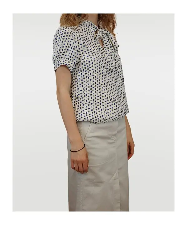IBLUES Printed Graphic Blouse With Short Sleeves And Elasticated Hem