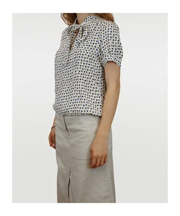 IBLUES Printed Graphic Blouse With Short Sleeves And Elasticated Hem