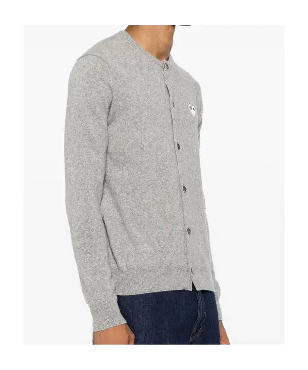 Comme Des Garçons Logo Patch Knitted Cardigan