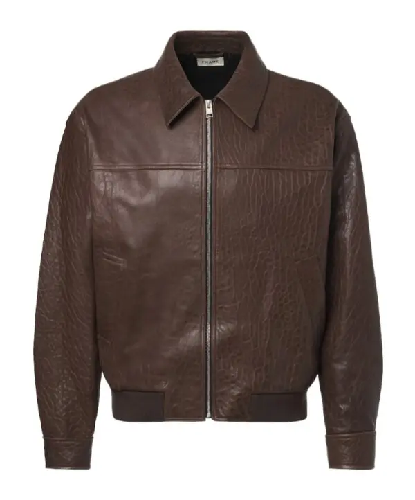 FRAME Leather Bomber Jacket