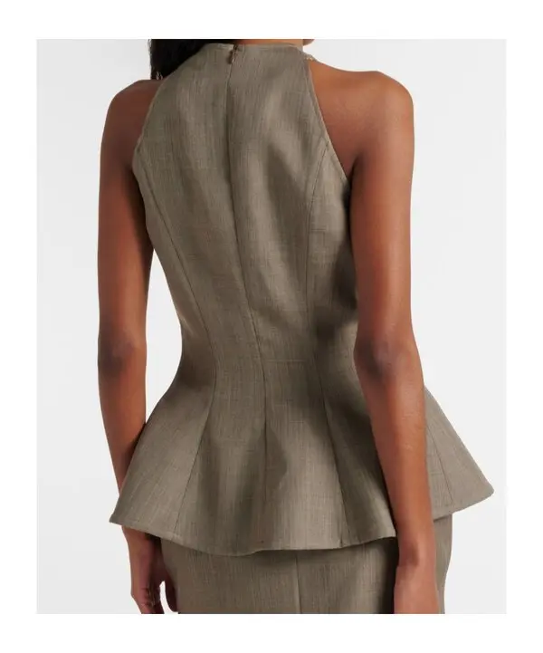 Magda Butrym Asymmetric Peplum Wool Top