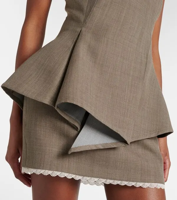 Magda Butrym Asymmetric Peplum Wool Top