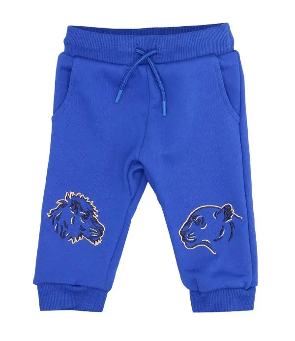 Kenzo Big Cat-embroidered Track Pants - Blue