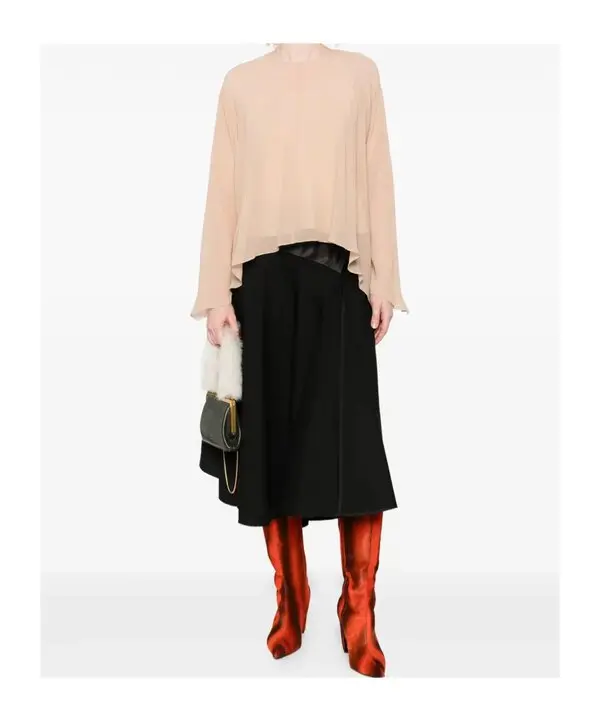 Marni Satin-panel Midi Skirt