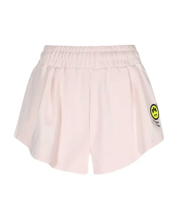 BARROW Logo Printed Pleated Shorts