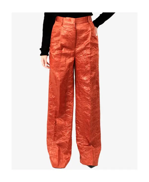 MSGM Wide-leg Crinkled Trousers