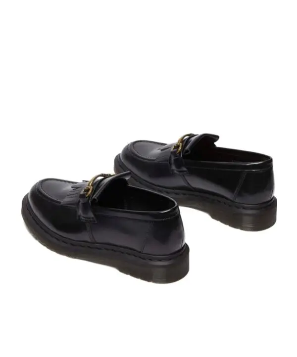 Dr. Martens Leather Tassel Loafers With Gold Horsebit Detailing