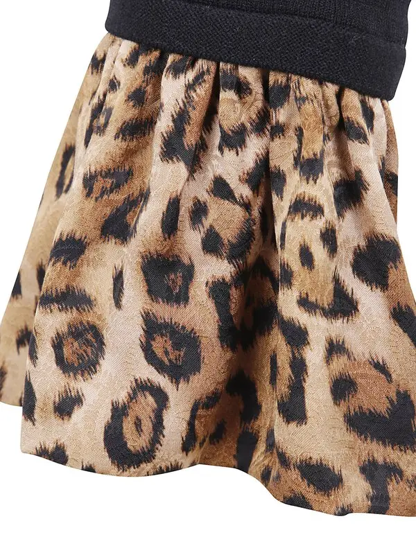 TWINSET V-neck Ruffled Jumper With Leopard Print Cuffs