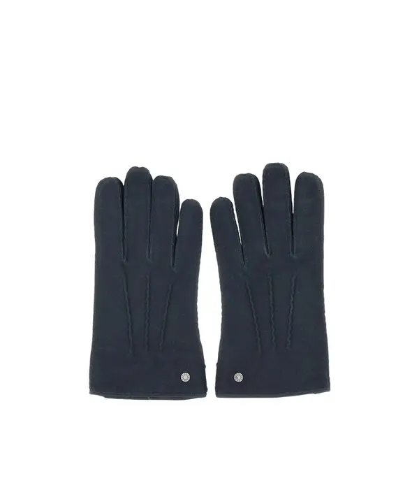 GIANNI CHIARINI Suede Top-stitch Gloves - Black