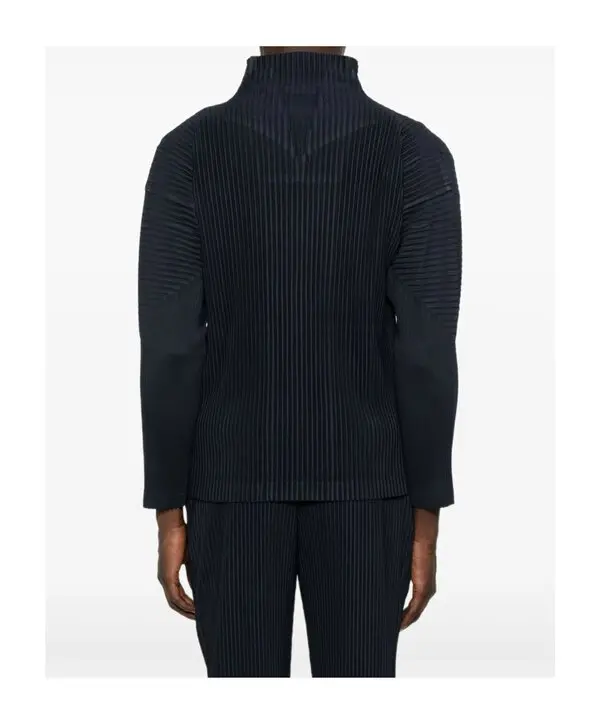 Issey Miyake Homme Plissé Pleated Zip-front Shirt Jacket - Black