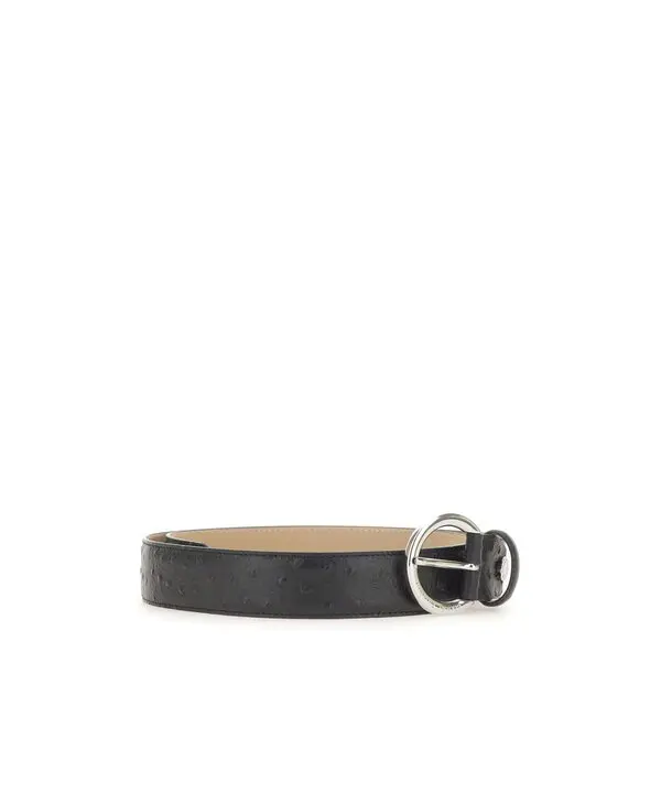 GIANNI CHIARINI Leather Belt With Round Buckle