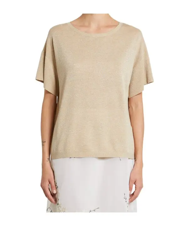 IBLUES Crew Neck Short-sleeved Knit Sweater