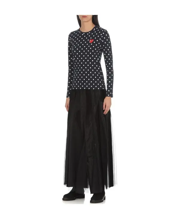 Play Comme Des Garcon Polka Dot Long Sleeve T-shirt - Black